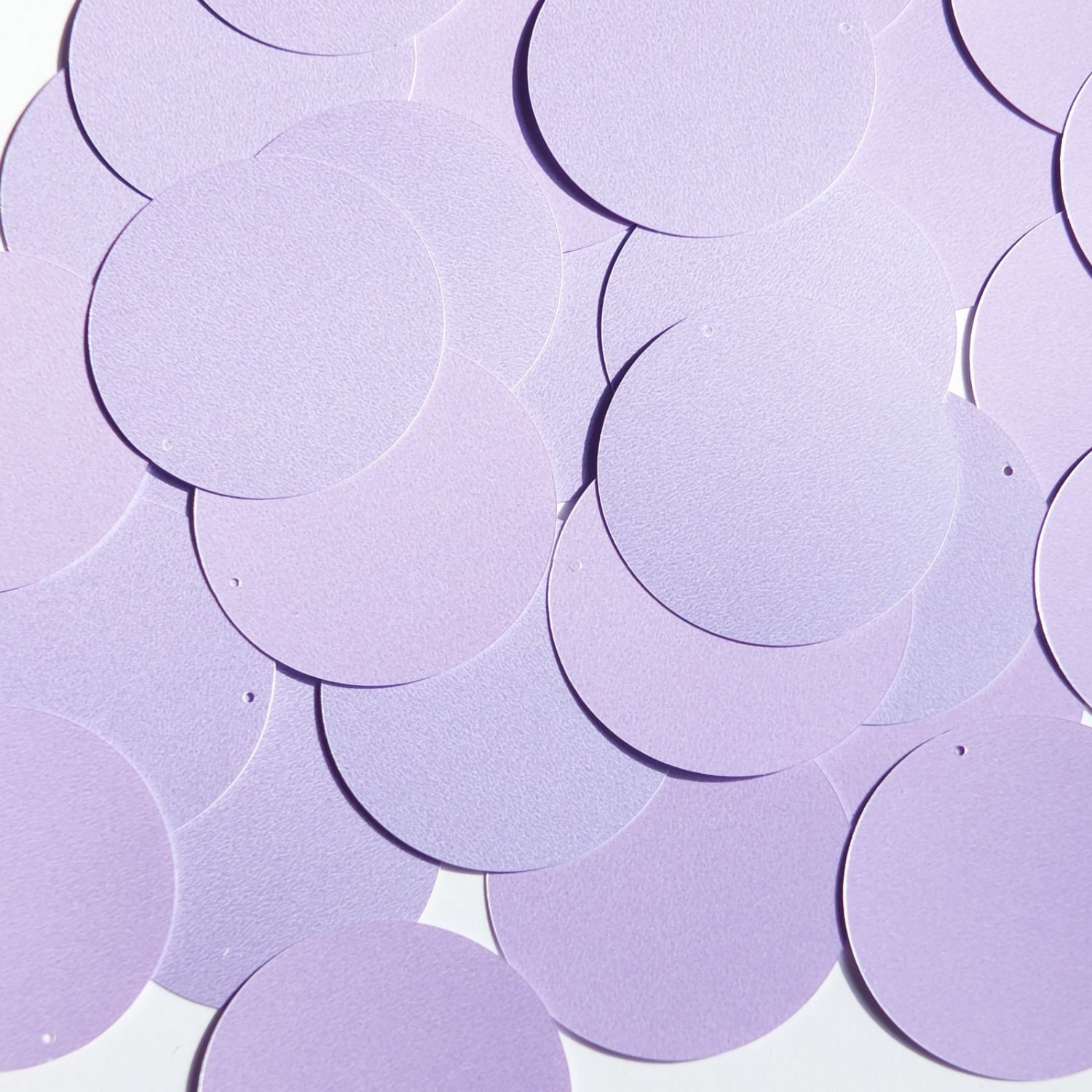 Round Sequin 40mm Lilac Light Purple Opaque Satin Pearl Loose Couture ...