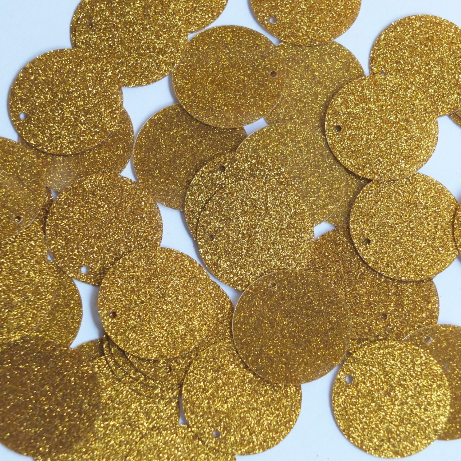 Round Sequin 24mm Medium Gold Metallic Sparkle Glitter Texture Loose ...