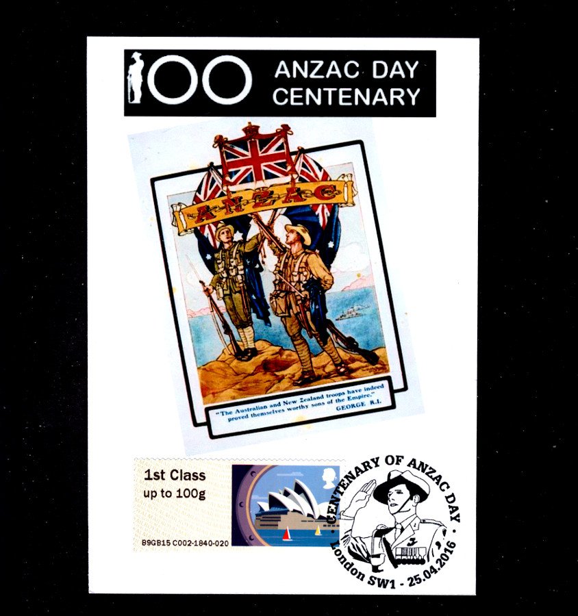 Centenary ANZAC Day - Postcard with Sydney Opera House Post & Go and ...