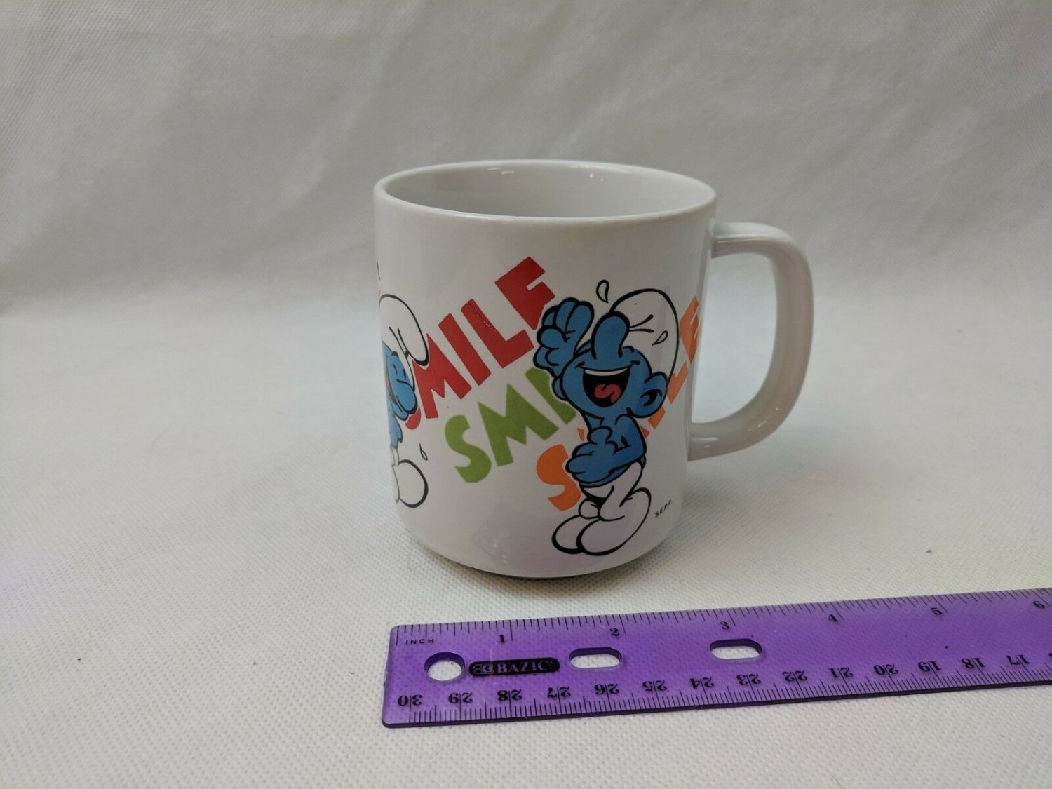 Smurfs Coffee Mug Cup Vintage Smurf SMILE Wallace Berrie & Co 1981