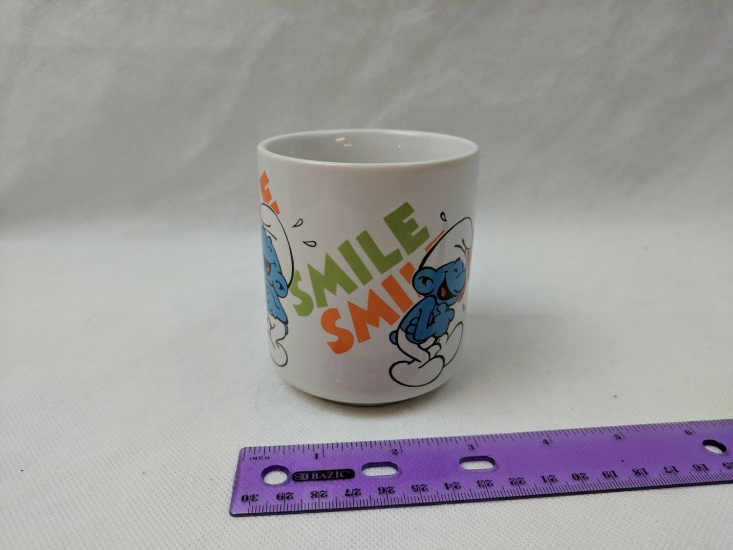 Smurfs Coffee Mug Cup Vintage Smurf SMILE Wallace Berrie & Co 1981