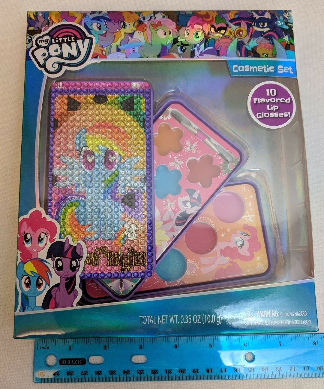 My Little Pony Cosmetic Set w/ Rainbow Dash Case Lip Gloss Palette NEW