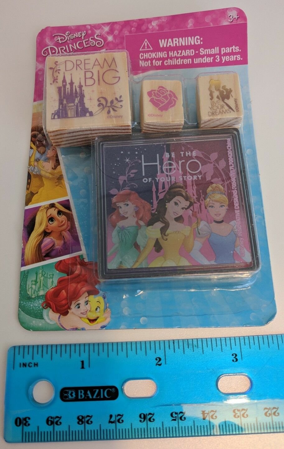 Disney Princess Stamp Set w/ 3 Stamps & 1 Ink Pad DREAM BIG for Crafts ...