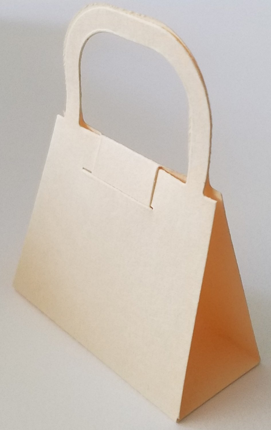 10 Mini Purse Fold and Tuck 3 D Paper Purse Tag Favors - Dark Ivory