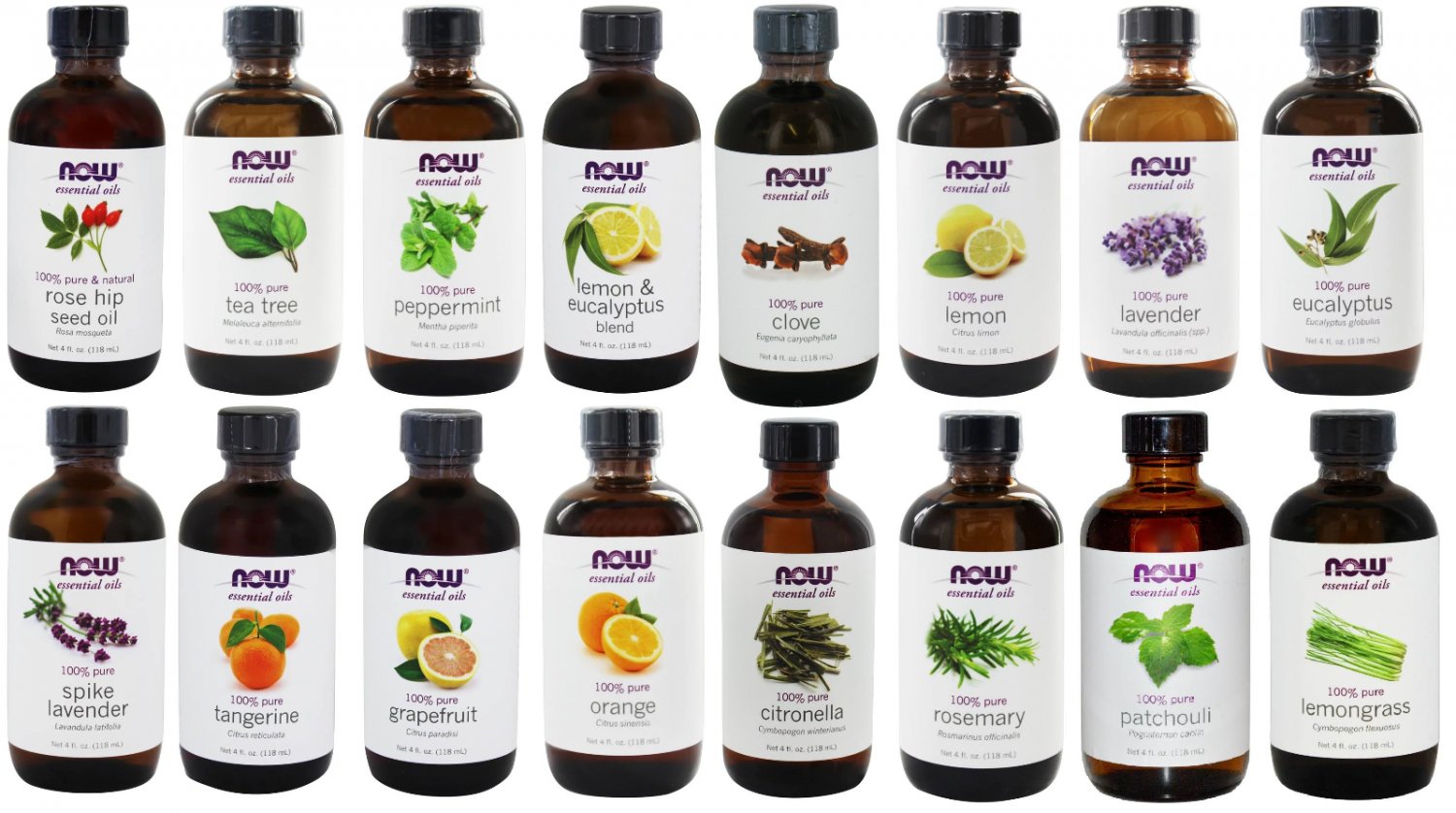 NOW Foods 4 oz Essential Oils (with Optional Glass Dropper) - FREE ...
