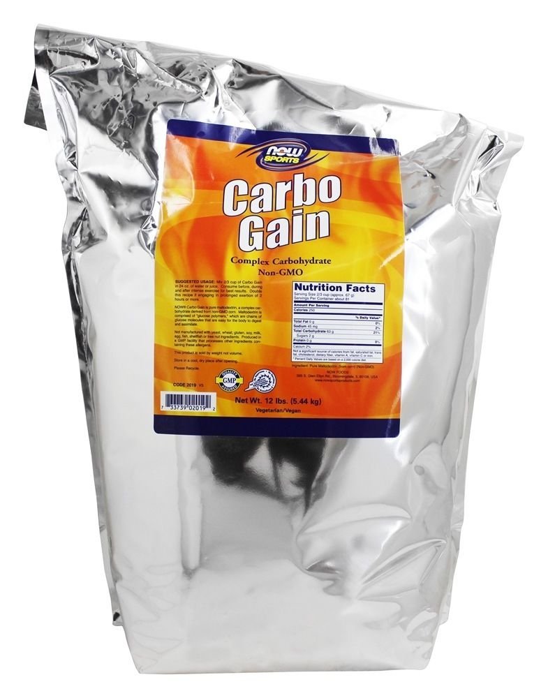 Carbo Gain 100% Complex Carbohydrate 12 lbs (5.45 kg) by Now Foods