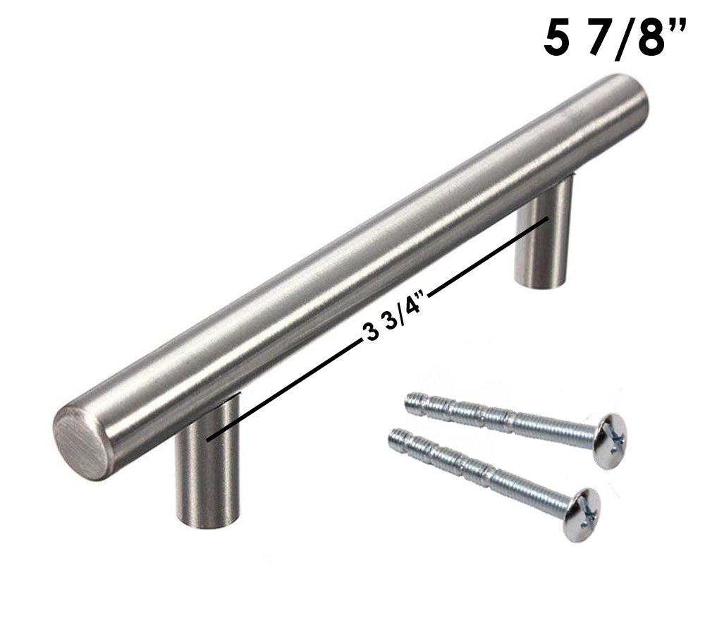 Solid Stainless Steel Kitchen Cabinet Drawer Door Handles T Pull bar ...