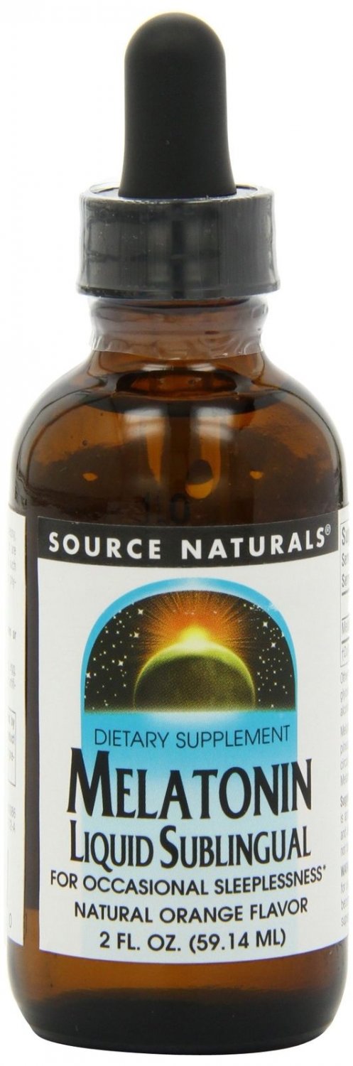 Source Naturals Melatonin Liquid Natural Orange Flavor 2 Ounce (Pack of 2)