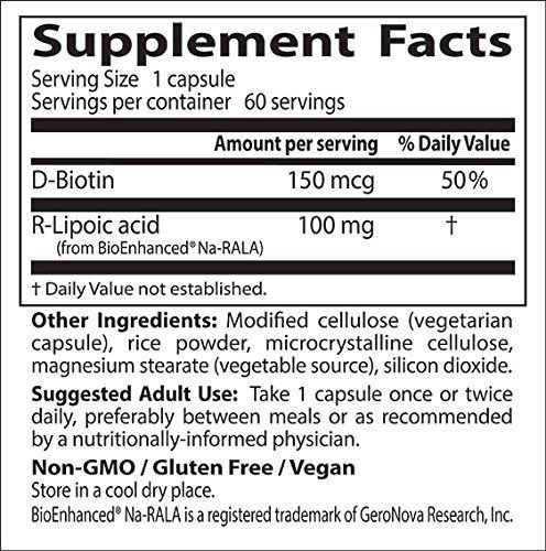 Doctor’s Best Stabilized R-Lipoic Acid with BioEnhanced Na-RALA Non-GMO ...