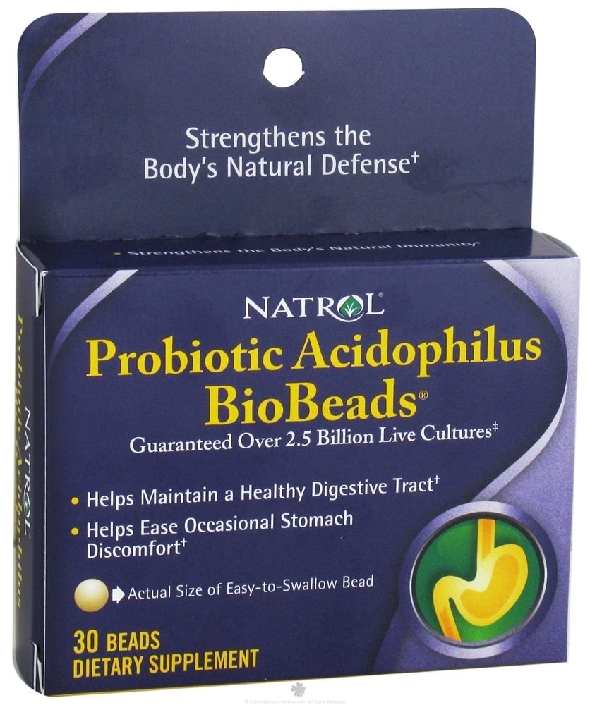 Natrol BioBeads Probiotic Acidophilus Probiotics - 30 Beads