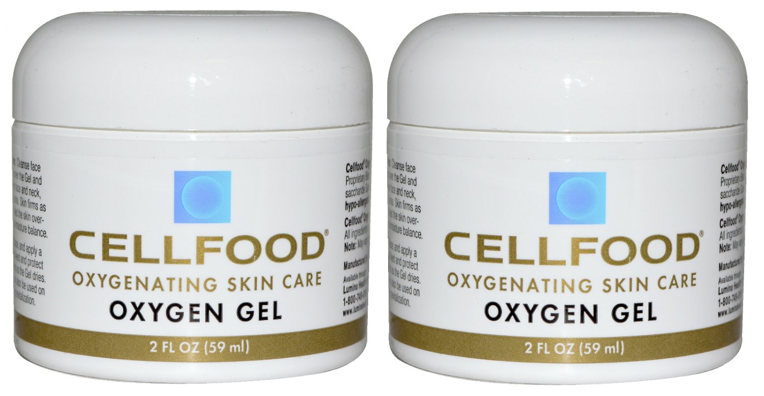 2 x Cellfood Oxygen Gel 2 oz Jar Oxygenating Skin Care