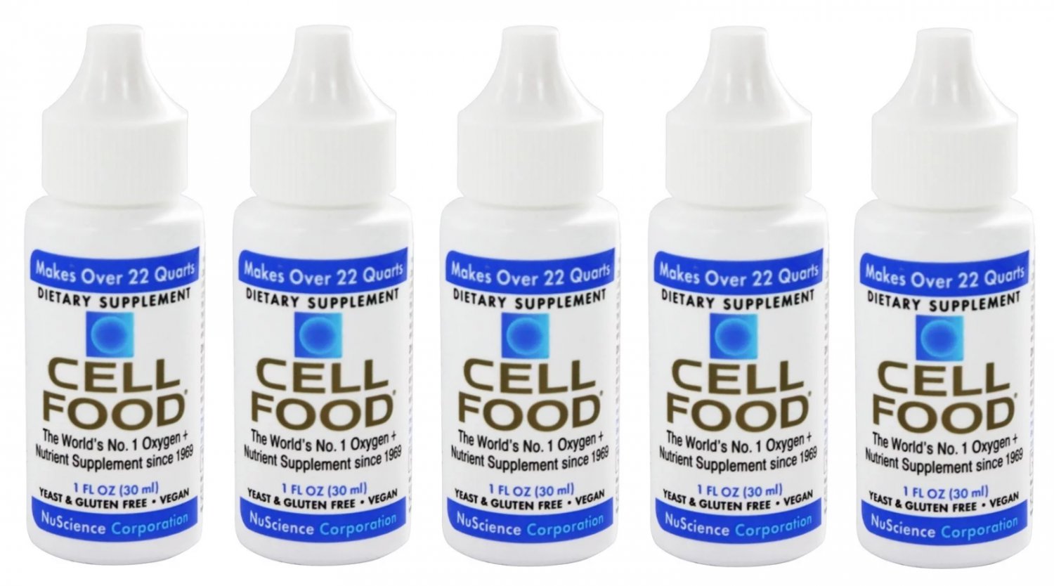 5 x CELLFOOD ORIGINAL 1 FL Oz OXYGEN ENERGY by Lumina Health - FACTORY ...