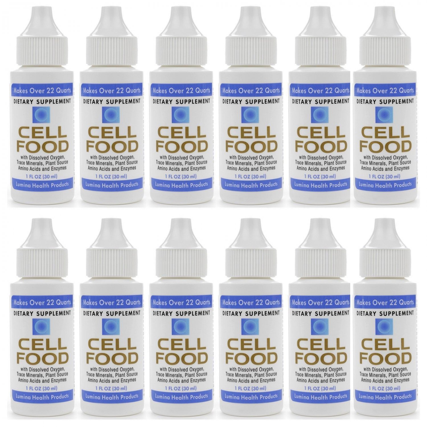 12 pack of Cellfood Original 1 fl.oz Bottle by Lumina Health Factory Sealed