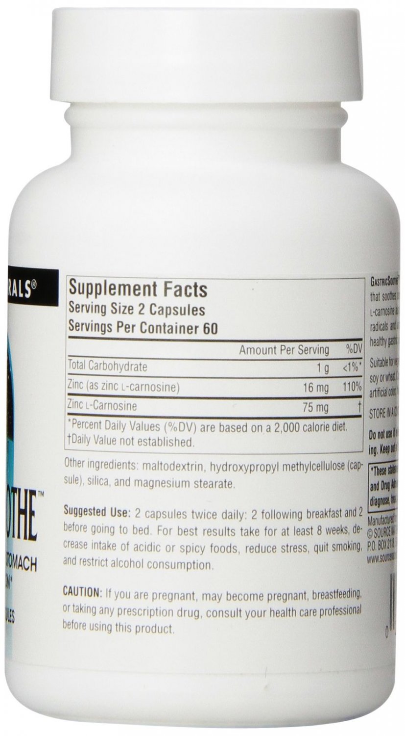 Source Naturals GastricSoothe Zinc L-Carnosine Stomach Lining ...
