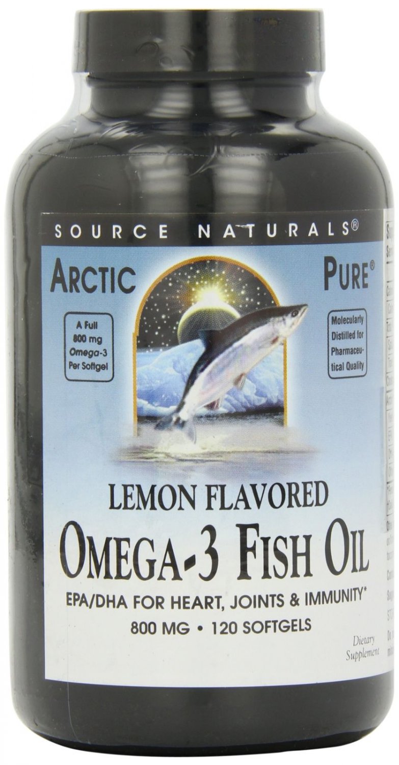SOURCE NATURALS Arctic Pure Omega-3 Fish Oil Lemon 800 Mg Soft Gel 120 ...