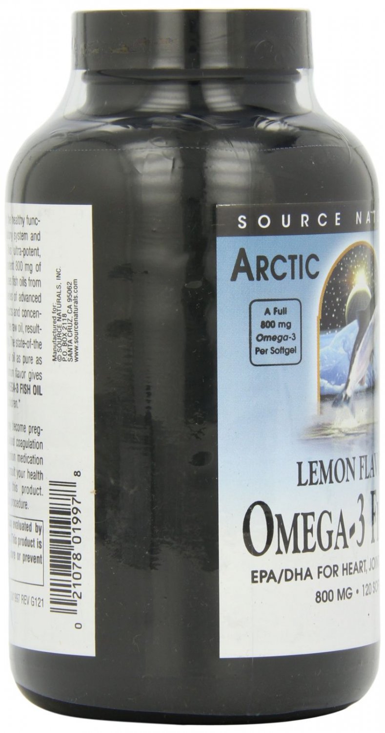 SOURCE NATURALS Arctic Pure Omega-3 Fish Oil Lemon 800 Mg Soft Gel 120 ...