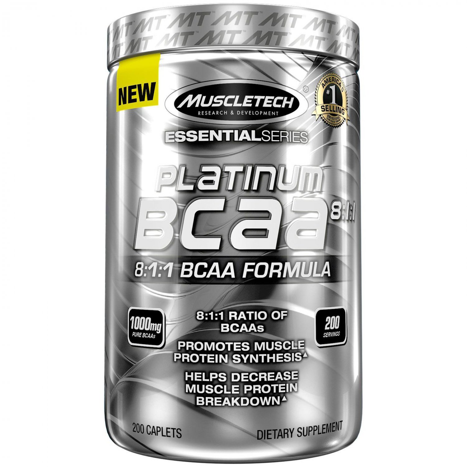 MuscleTech Platinum BCAA Pill 8:1:1 BCAA Formula 1000mg of BCAA per ...