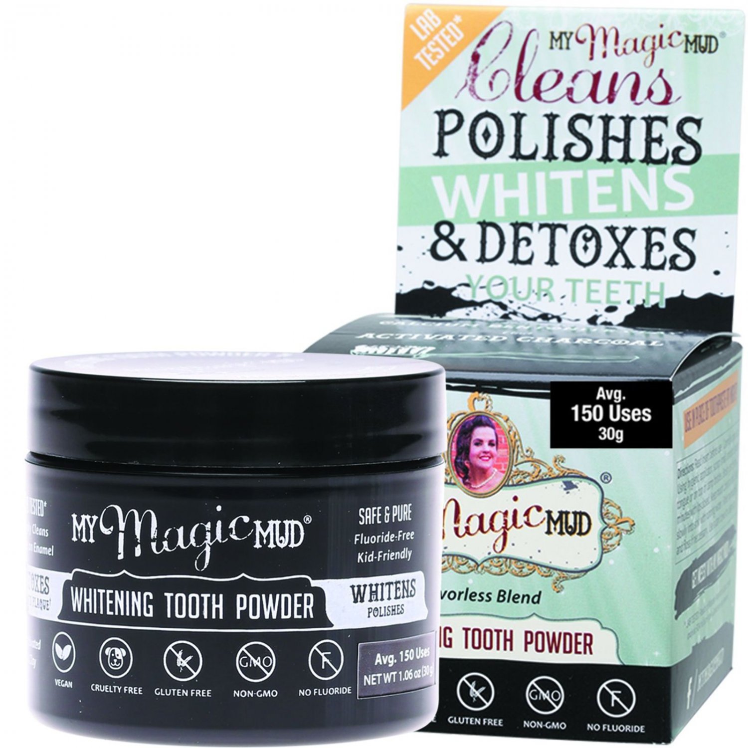 My Magic Mud Activated Charcoal Tooth Powder for Whitening - 150 uses 1 ...