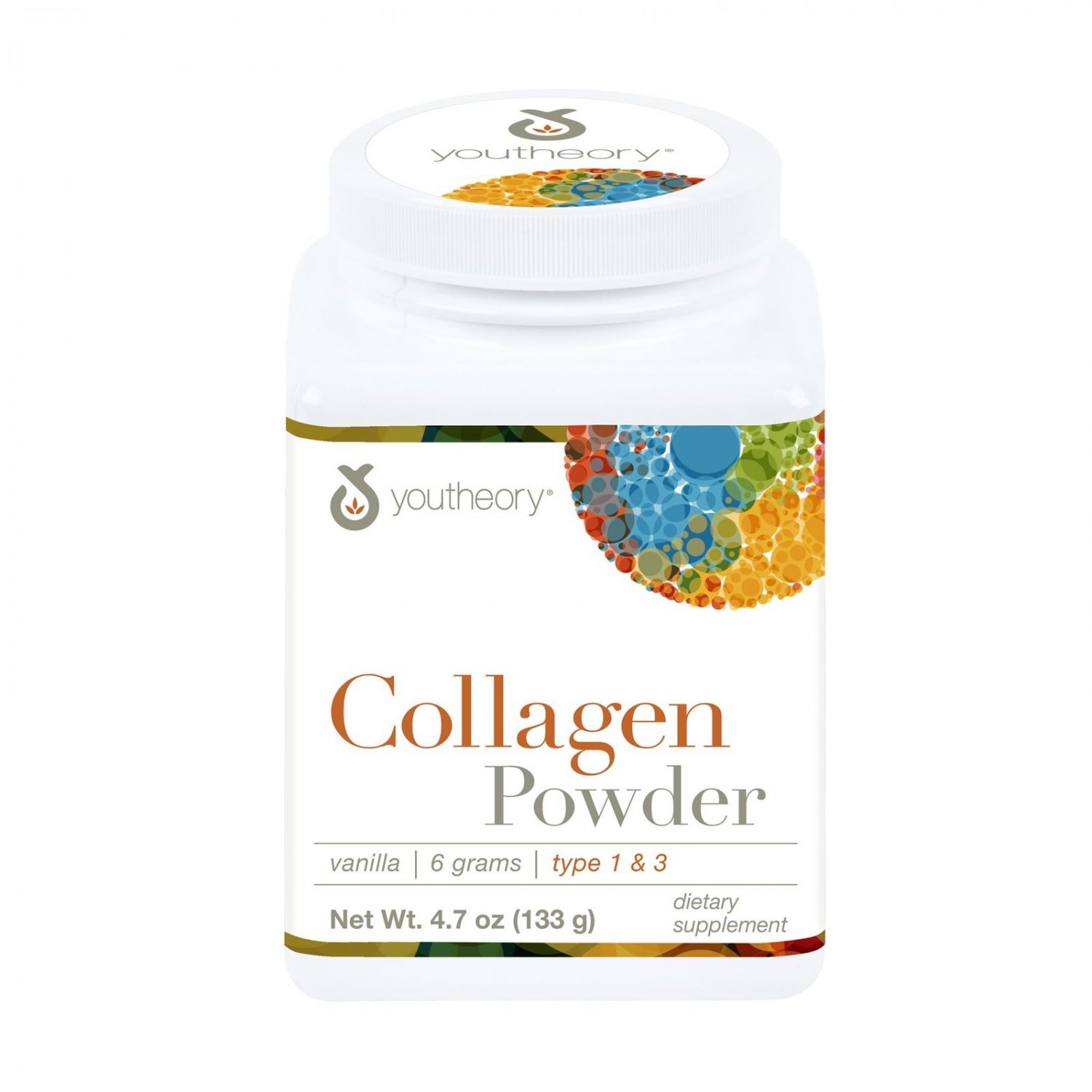 Youtheory Collagen Powder Vanilla with Biotin 4.7oz (1 Bottle)