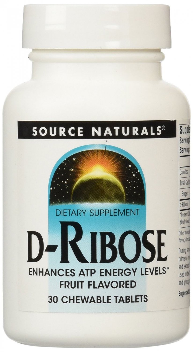 SOURCE NATURALS D-Ribose 1000 Mg Fruit Wafer 30 Count