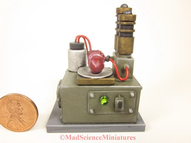 SOLD Dollhouse Miniature Mad Science Frankenstein Lab Heart Pump D288 1 ...