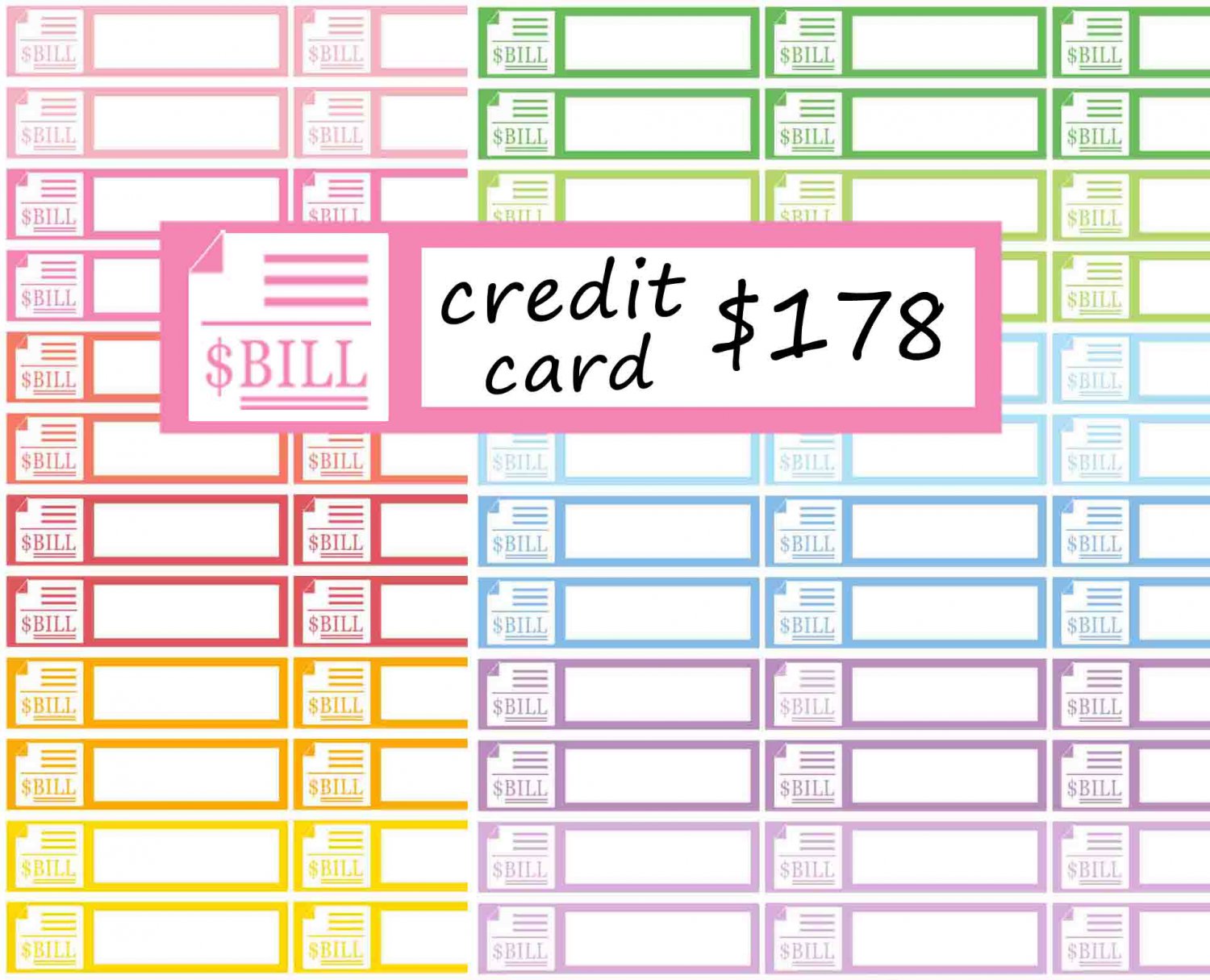 Bill Pay Printable PDF Decorative Calendar Planner Labels