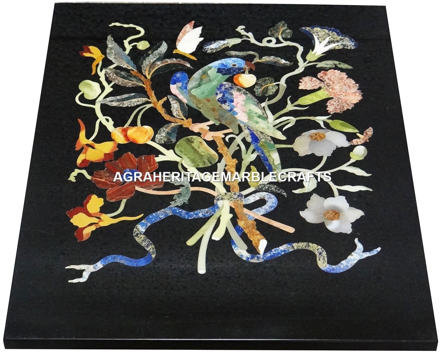 Marble Center Breakfast Table Gemstone Inlaid Marquetry Furniture Decor ...