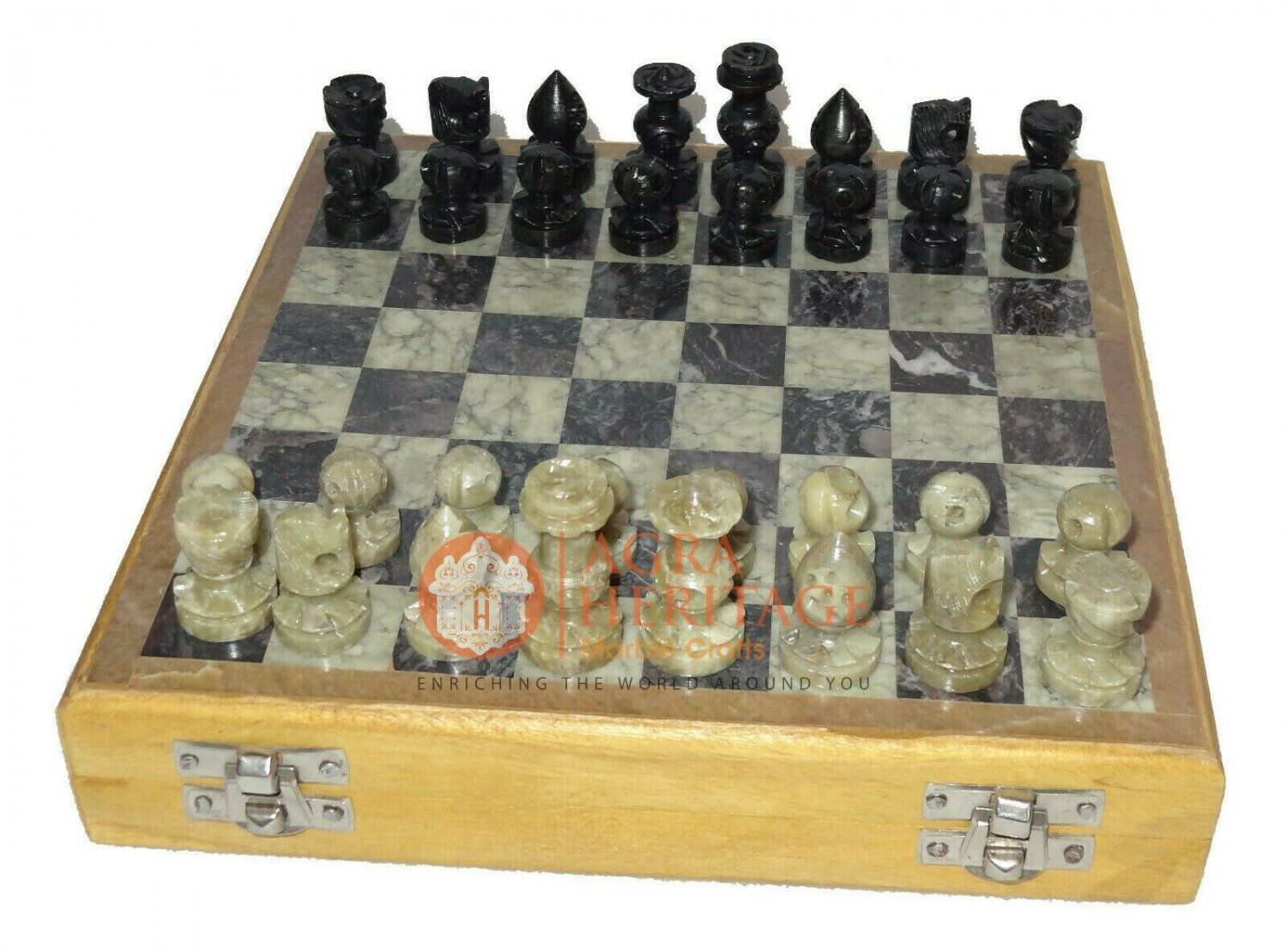 10" Handmade Wooden Chess Set With King Inlay Best Gift For Christmas ...