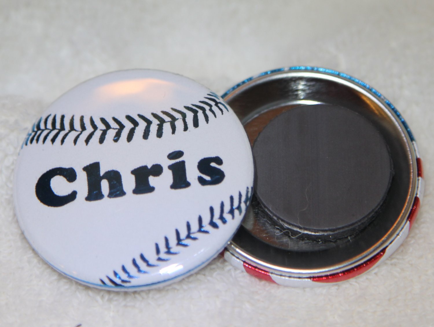 Personalized Baseball Foil Magnet