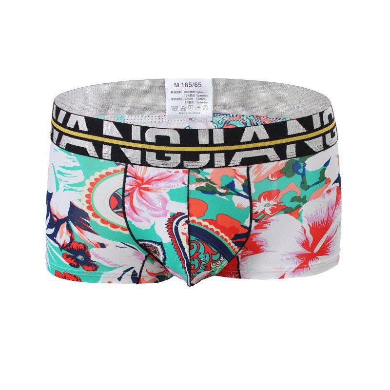 Sexy Men's underwear lingerie Floral graphic printed pouch boxer briefs ...