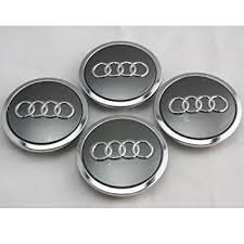 Audi Grey 69mm Center Wheel Hub Caps set of 4