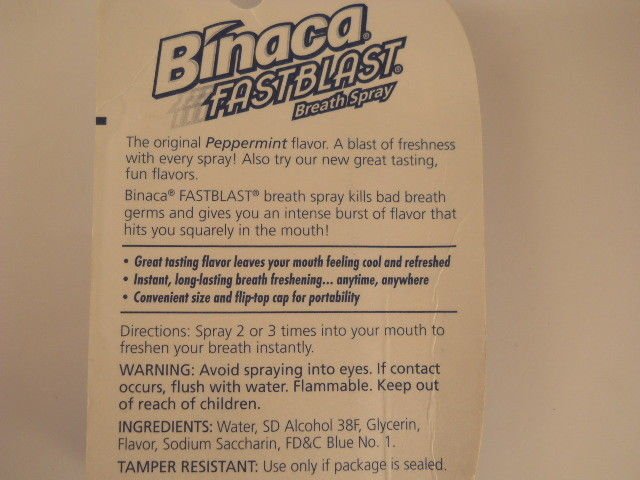 Binaca Fastblast Peppermint Breath Spray