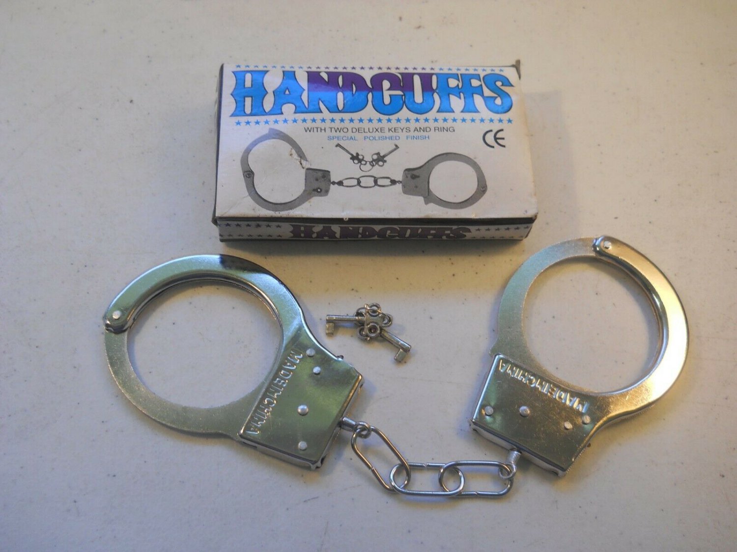 Toy Metal Handcuffs Cowboy Police Costume Accessories Keys