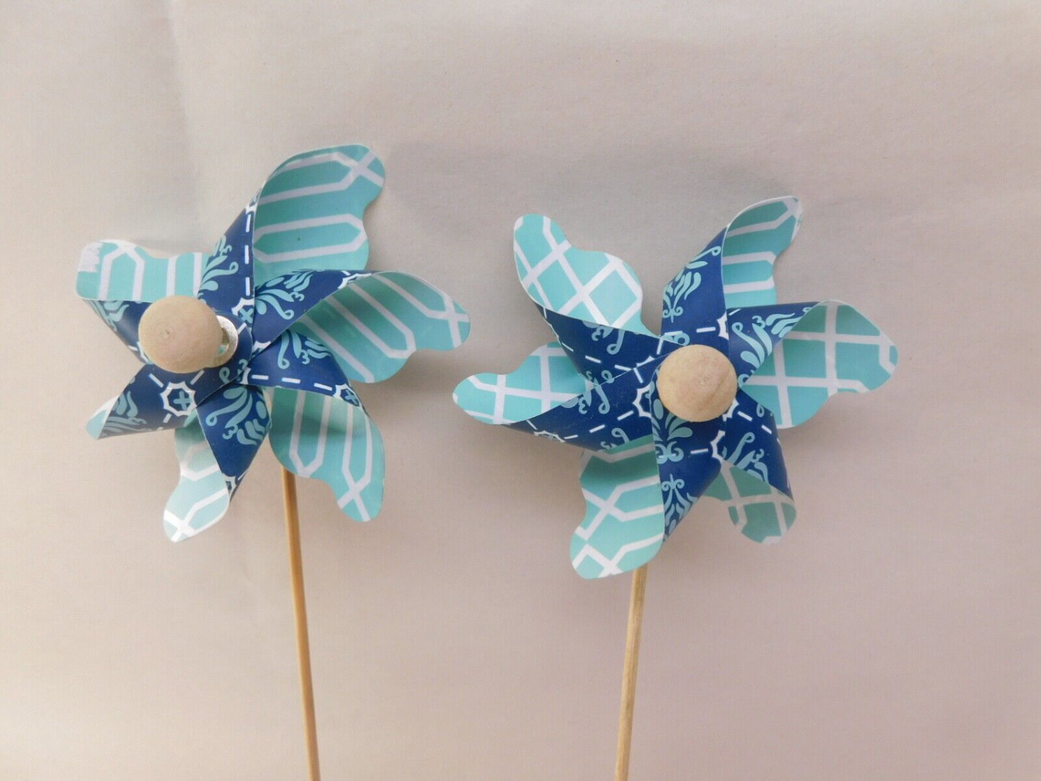 2 Pc Wood PVC Wind Spinner Twirler Art Decor Wind Spinner Handmade