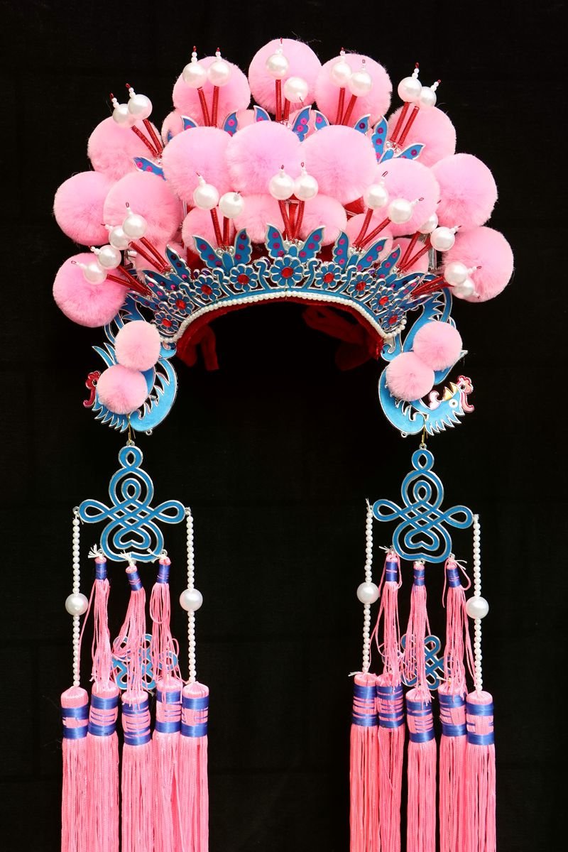 pink Peking Opera Headgear drama Costume bride Phoenix crown queen ...