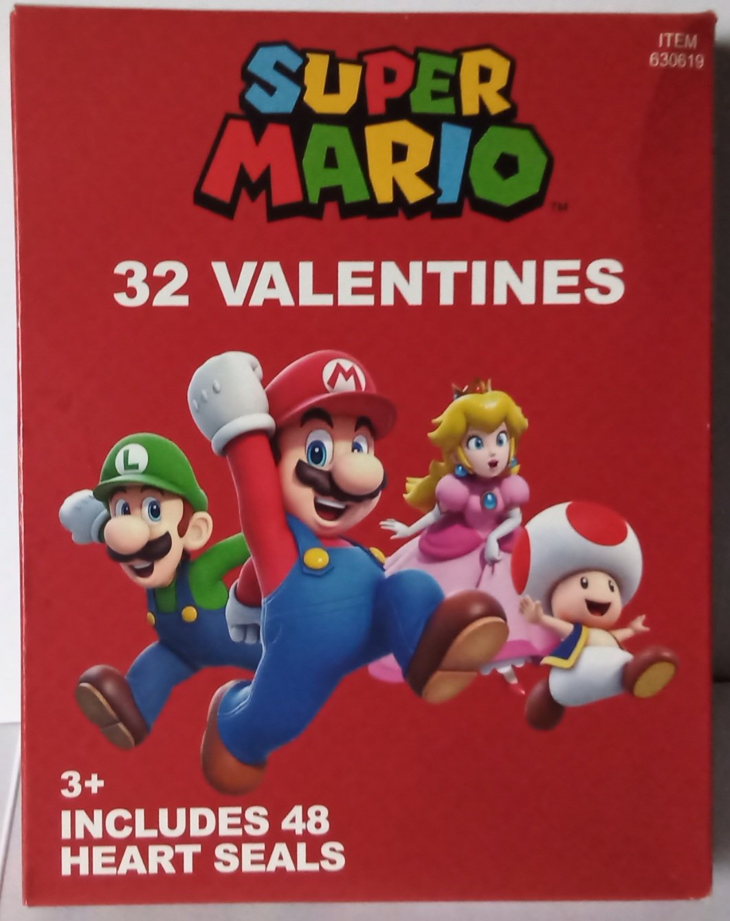 Super Mario 32 Valentines with 48 heart seals
