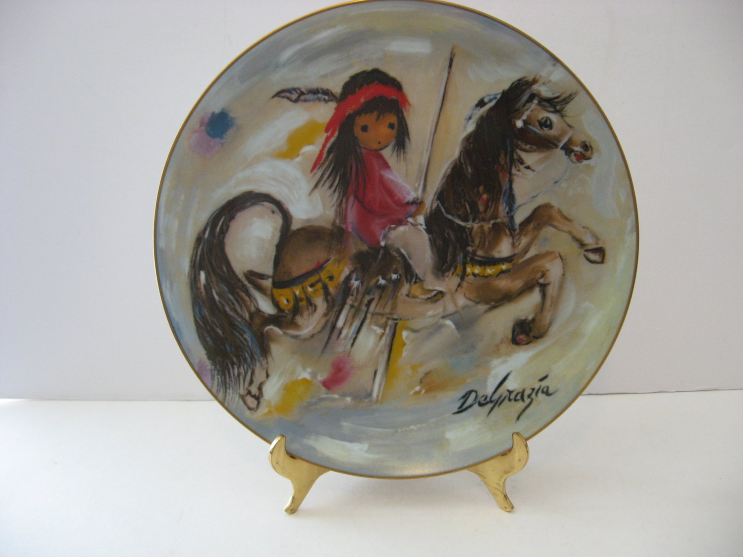 Vintage - DeGrazia - "Merry Little Indian" Collectors Plate Circa 1981