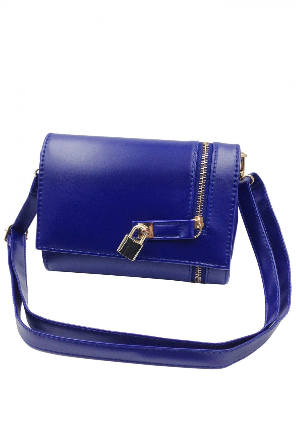 Blue small lock handbag