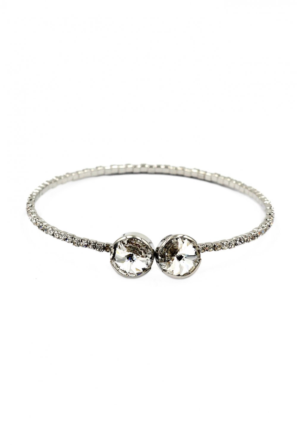 Silver simple golden circlet crystal bracelet
