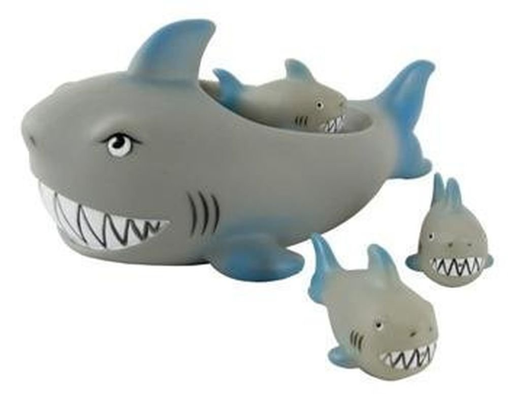Rubber Shark Family Bathtub Pals - Floating Bath Tub Toy Playmaker Toys