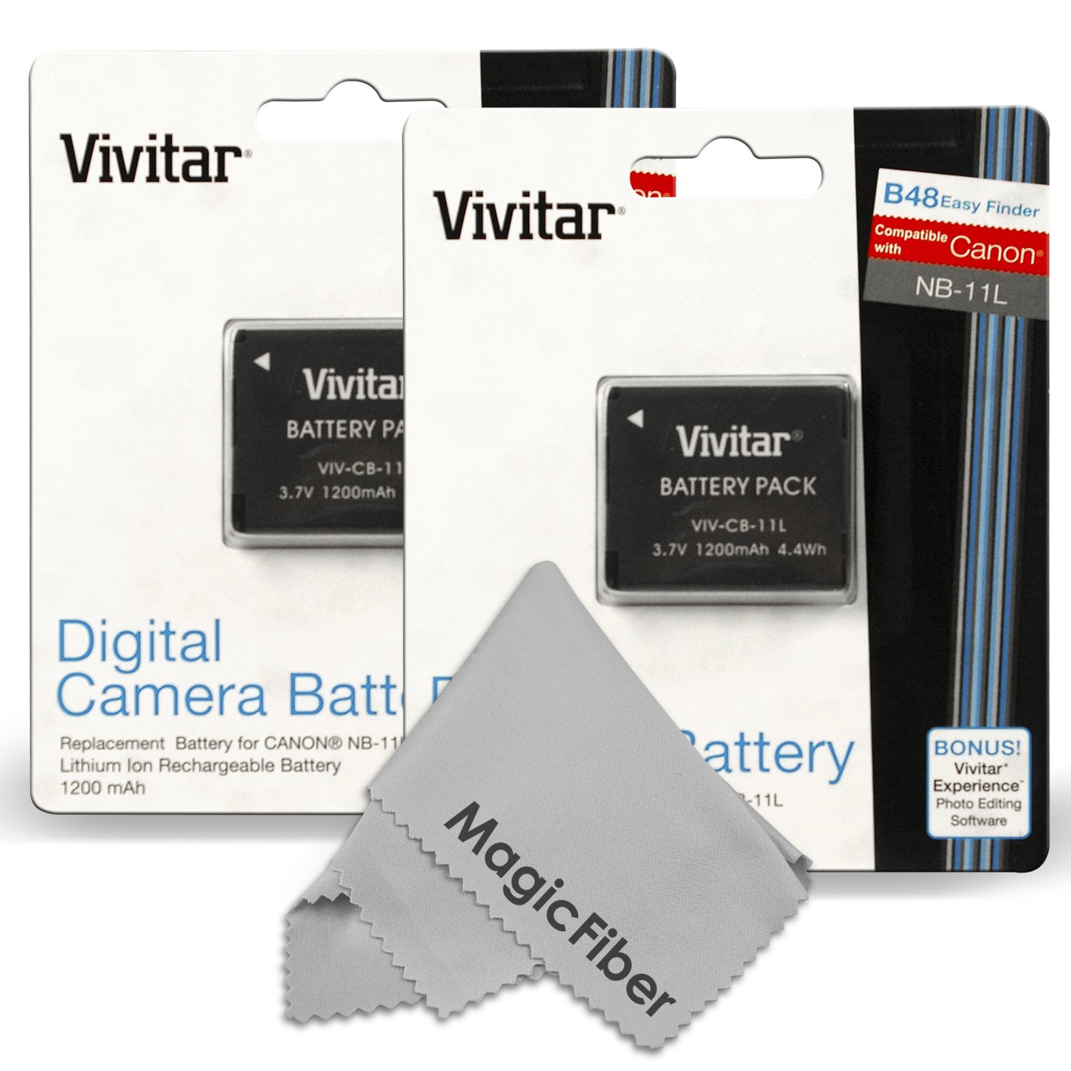 (2 Pack) Vivitar NB-11L / NB-11LH Ultra High Capacity 1200 mAh Li-ion ...