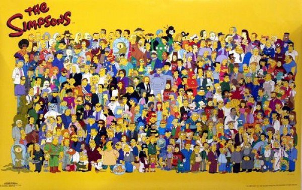 Vintage THE SIMPSONS VINTAGE CHARACTER COLLAGE POSTER 16 x 24 inches (2000)