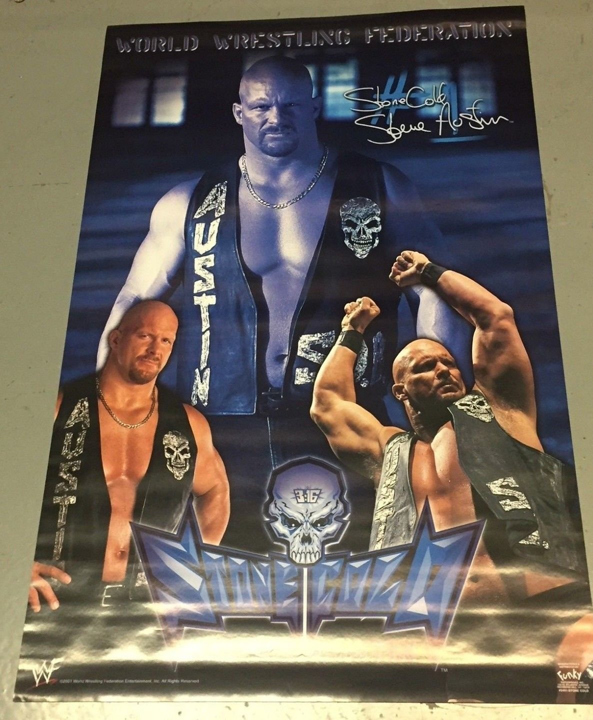 Vintage 2001 Stone Cold Steve Austin Skull Original WWF Wrestling ...