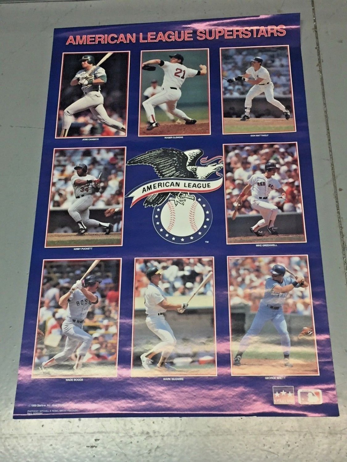 Vintage 1989 American League All Star Poster Starline 23 x 35 inches