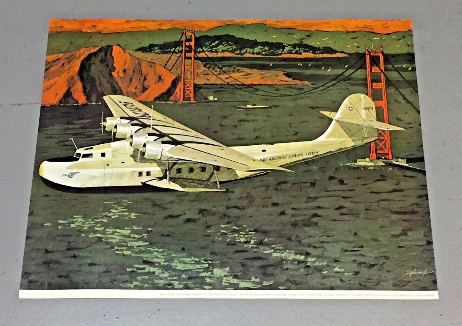1935 China Clipper Poster Nut Tree Vacaville 18 X 24 Inches