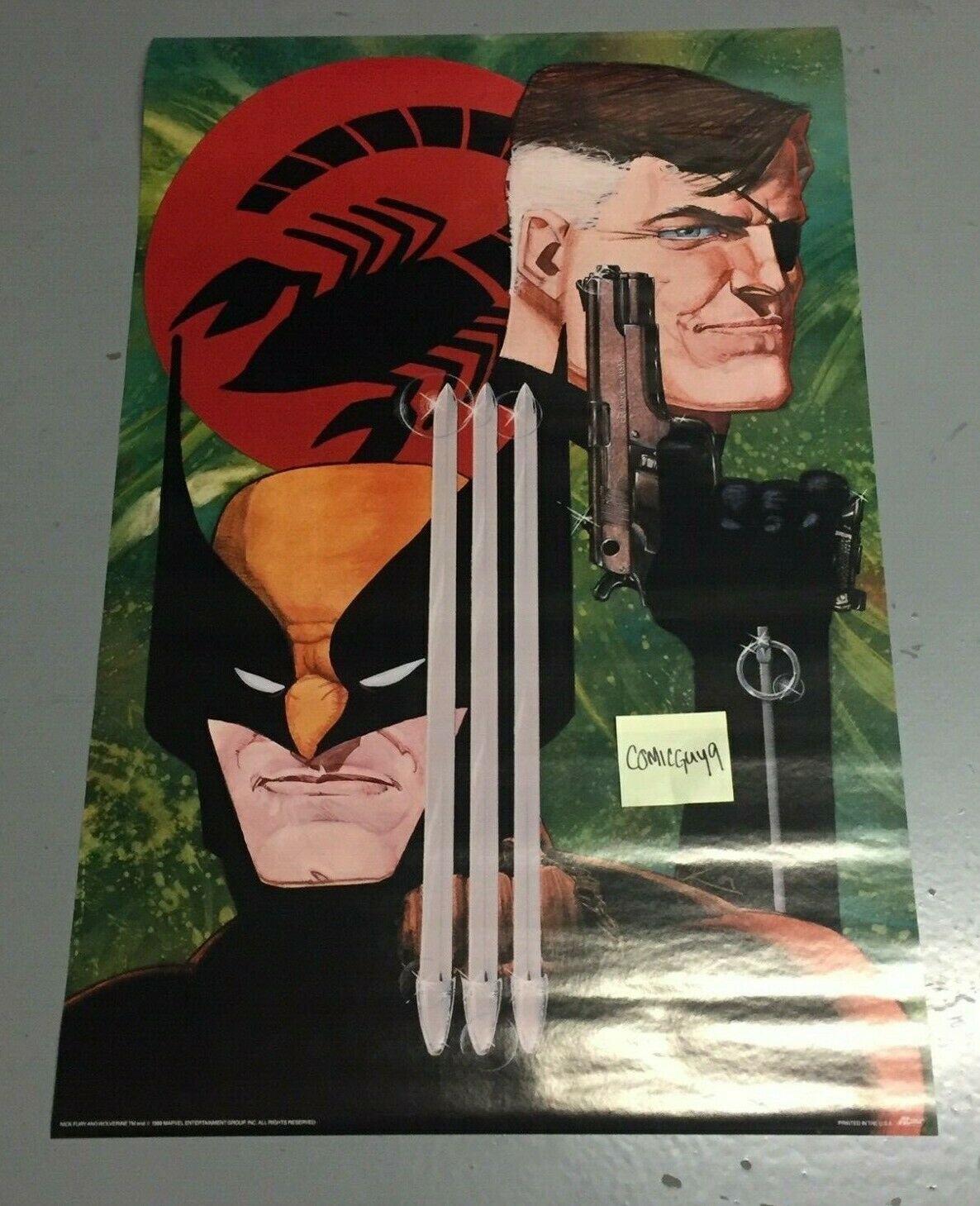 1989 Nick Fury & Wolverine Poster 22" x 34" art by HOWARD CHAYKIN Unused