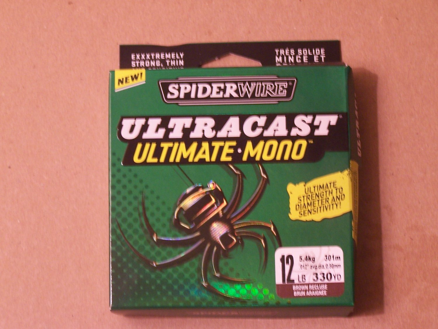 SpiderWire Ultracast Ultimate Mono 12lb 330 yd brown recluse fishing ...