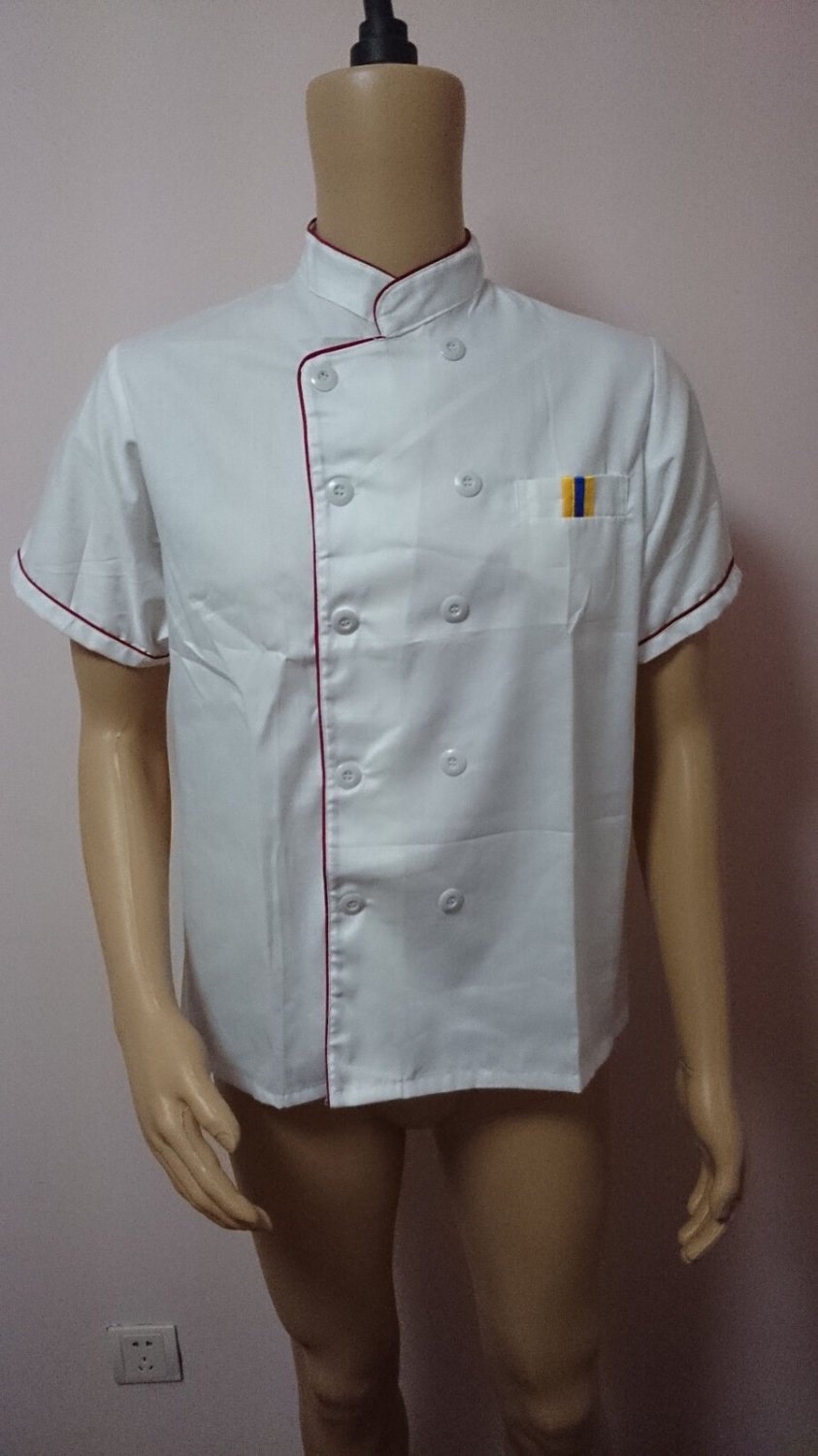 Kitchen Cooker Working Uniform Chef Waiter Waitress Coat Jacket Short ...