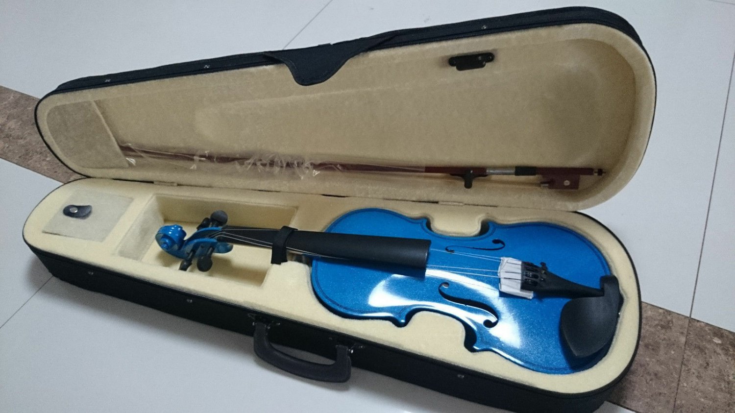 Student Acoustic Violin Full 4/4 Maple Spruce with Case Bow Rosin Teal ...
