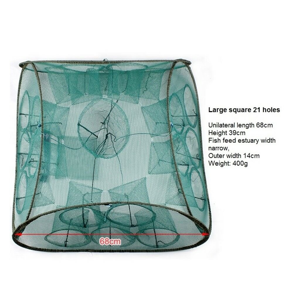 Automatic Fishing Net Cage Solid Thick LARGE SQUARE CAGE 21 HOLES